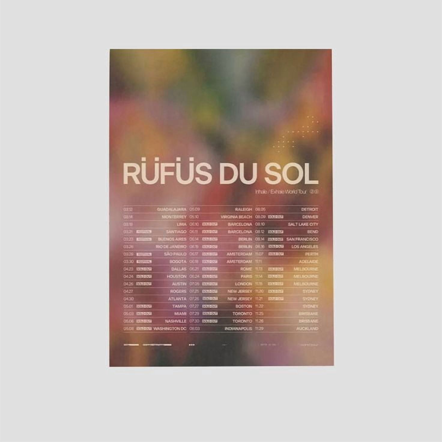 Music Poster RÜFÜS DU SOL 2025 World Tour Poster Retro Style - Size 24 ...