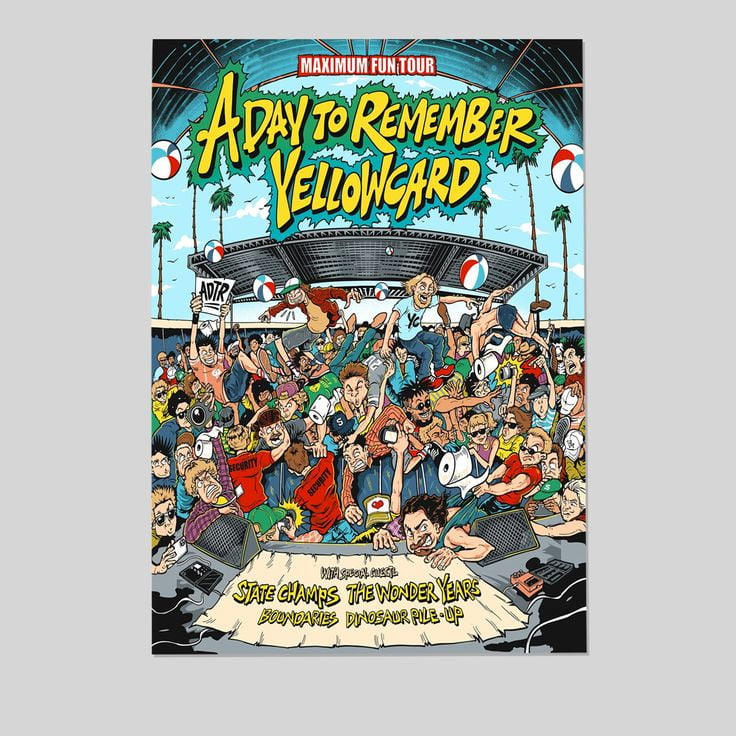 Music Poster State Champs A Day To Remember Yellowcard 2025 Retro Style ...