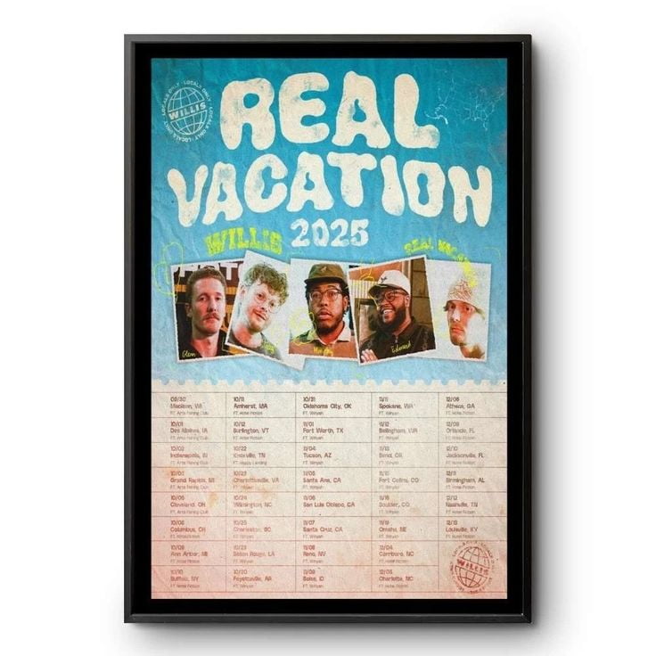 Music Poster - Willis Real Vacation Tour 2025 Concert Poster - Vintage ...