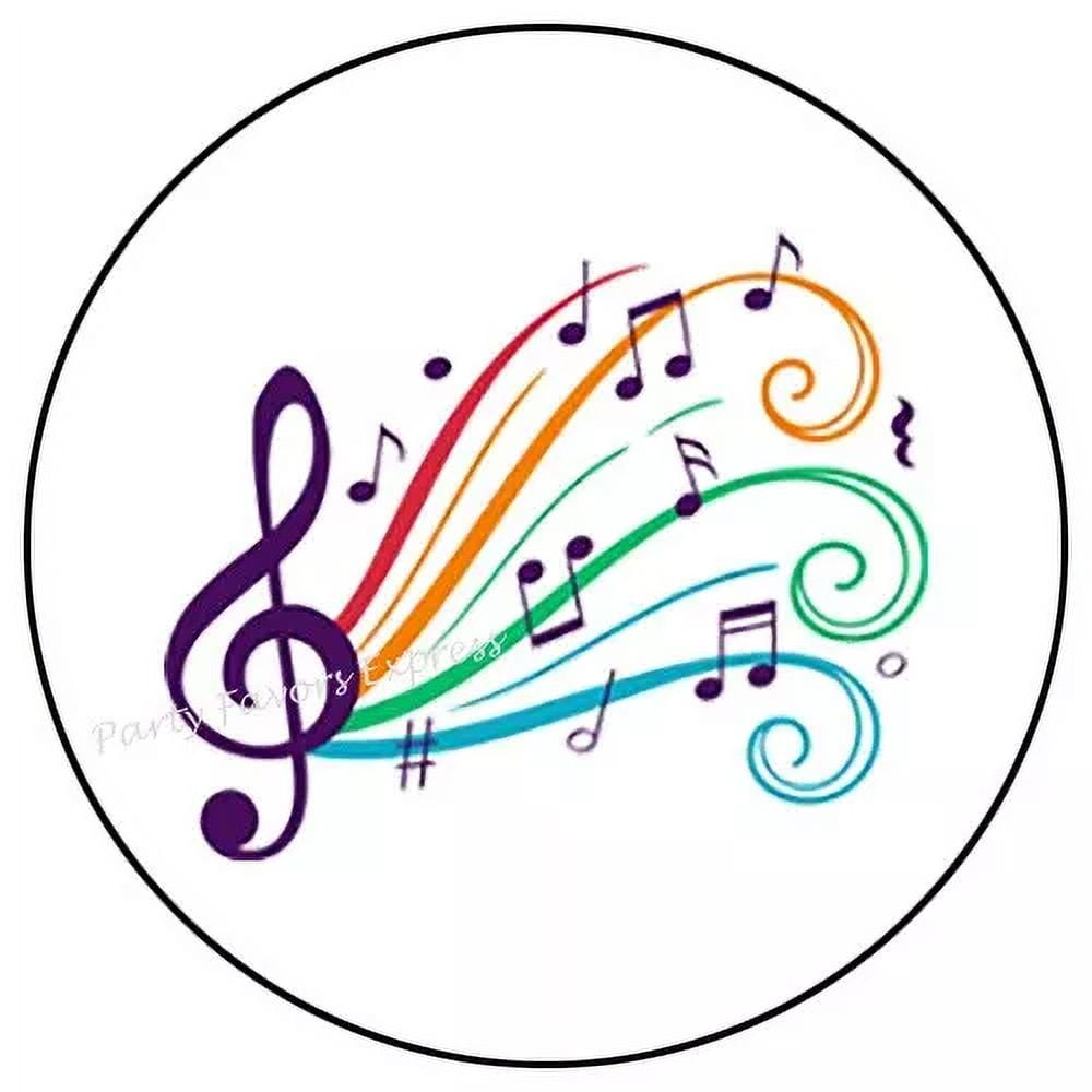 Music Rainbow Treble Clef Sticker Party Favors Sticker Envelope Seals ...