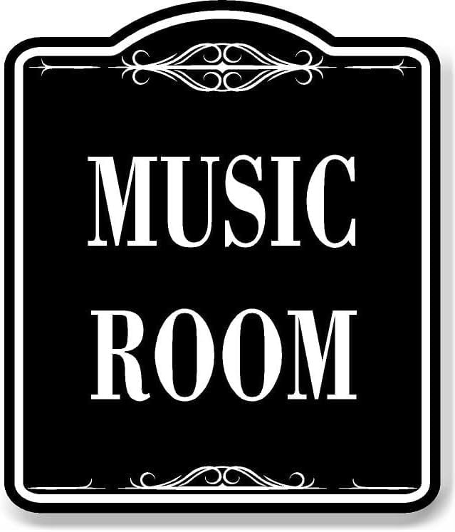 Music Room BLACK Aluminum Composite Sign, 8.5"x10" - Walmart.com