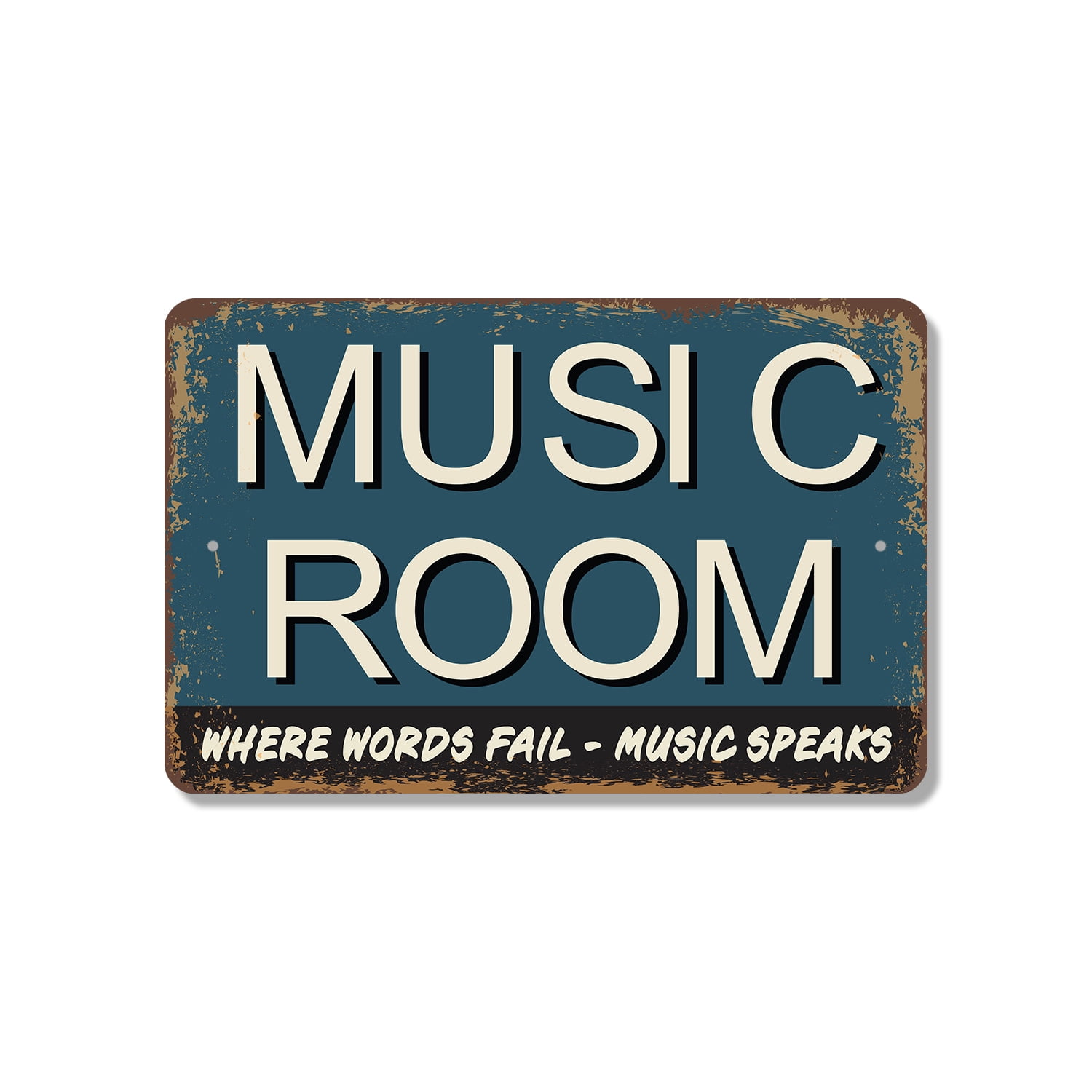 Music Room Street 11 Inch x 17 Inch Novelty Plastic Sign Play Loud Tune ...