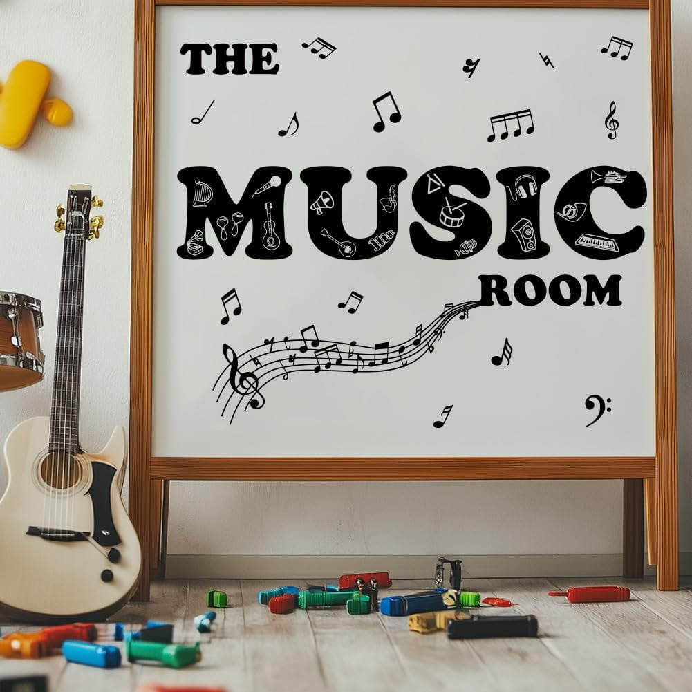 The Music Room Wall Stickers Music Instruments Wall Decals Notes ...