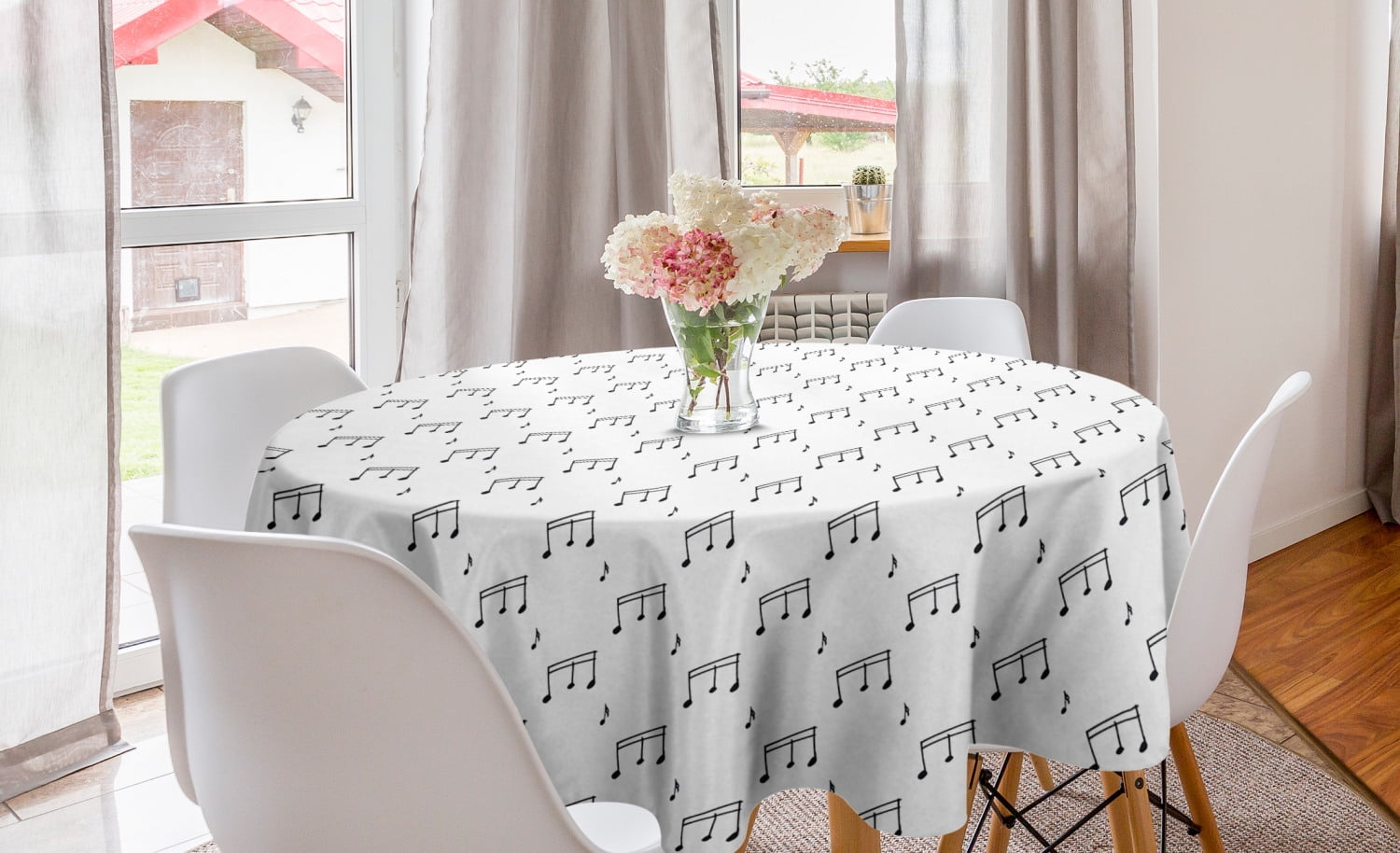 Ambesonne Music Theme Tablecloth, 60" Round, Artistic Sonata & Song ...