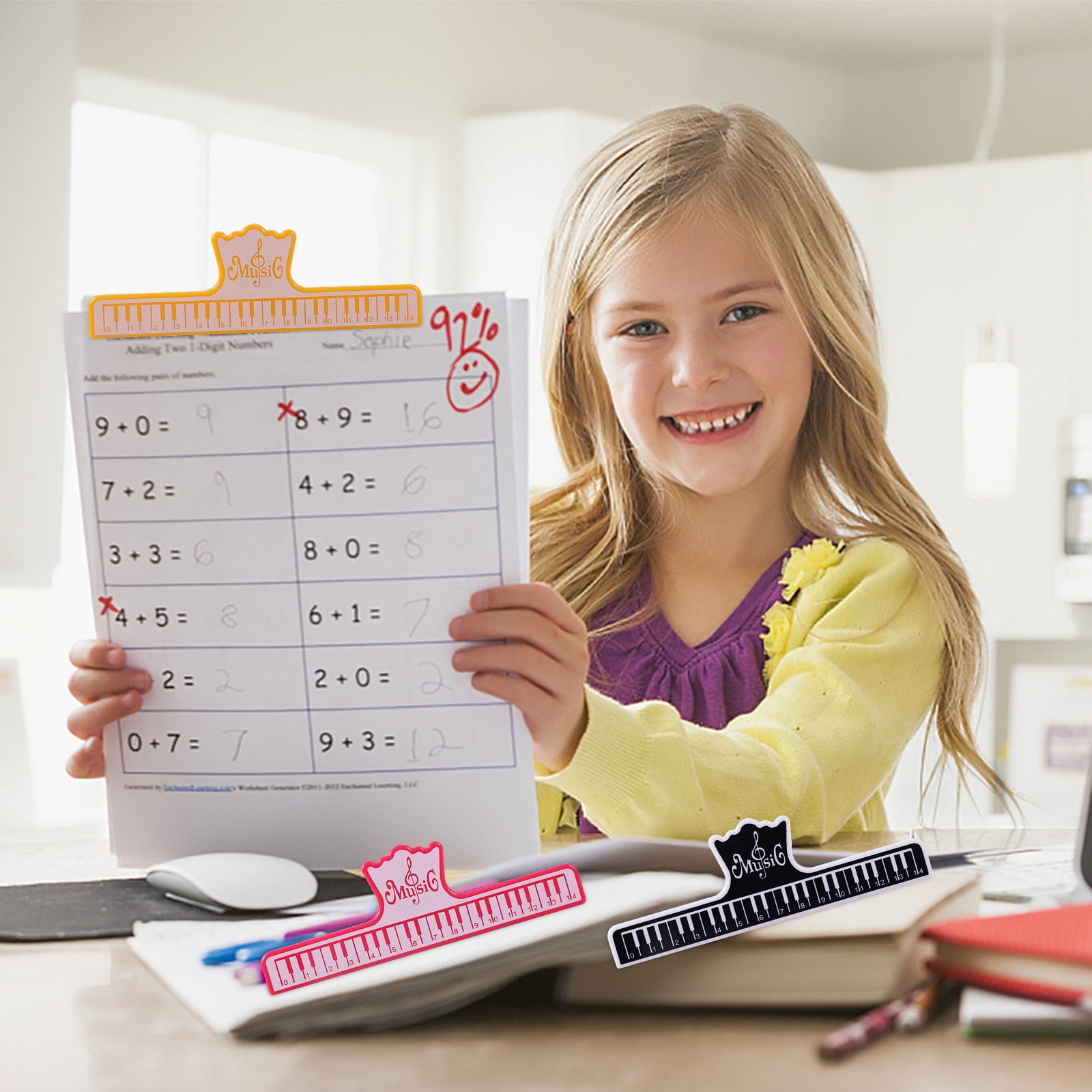 Music Score Holder, Plastic Sheet Music Clips, Secure Fastening ...