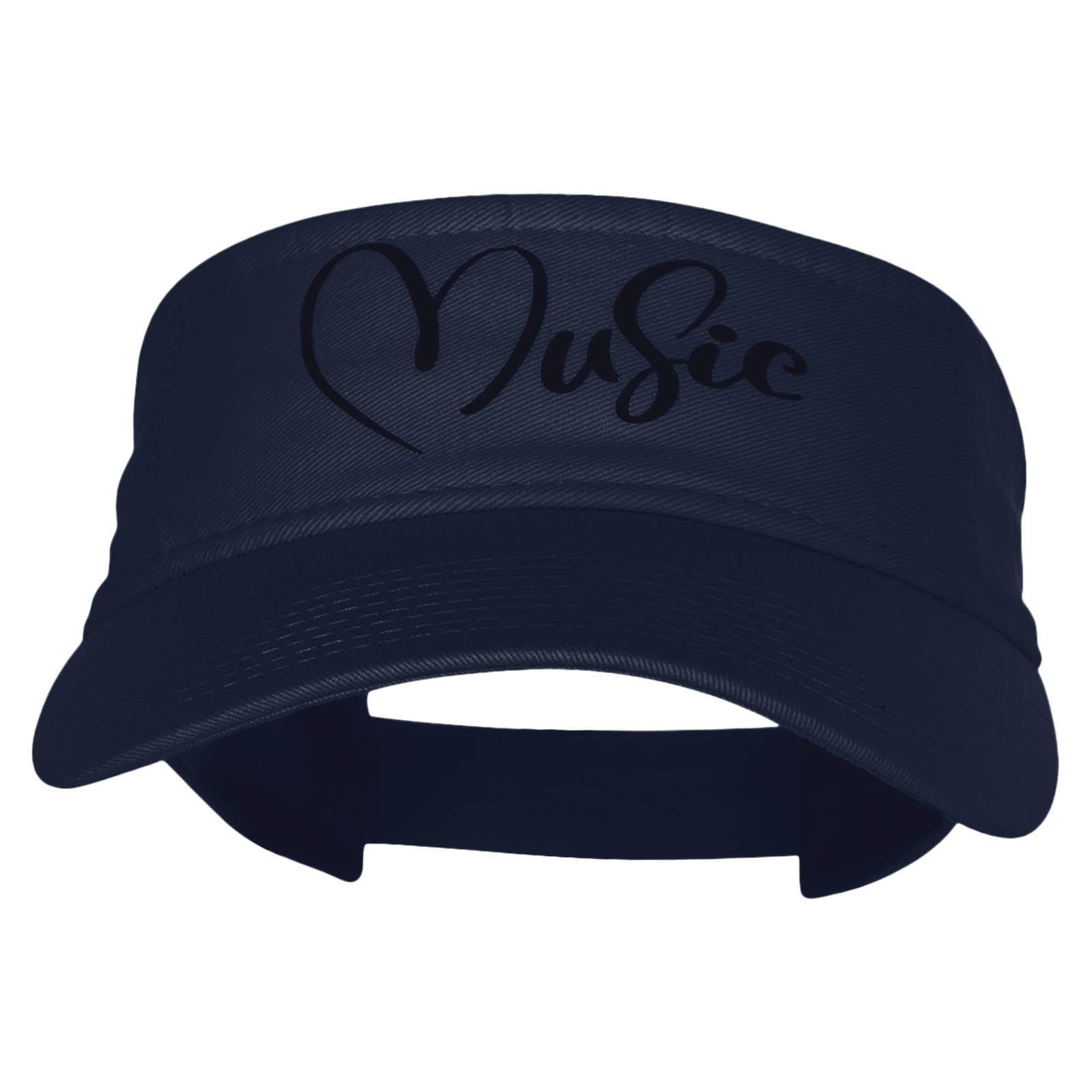 Music Script Heat Transfer Pro Style Cotton Twill Washed Visor - Navy ...
