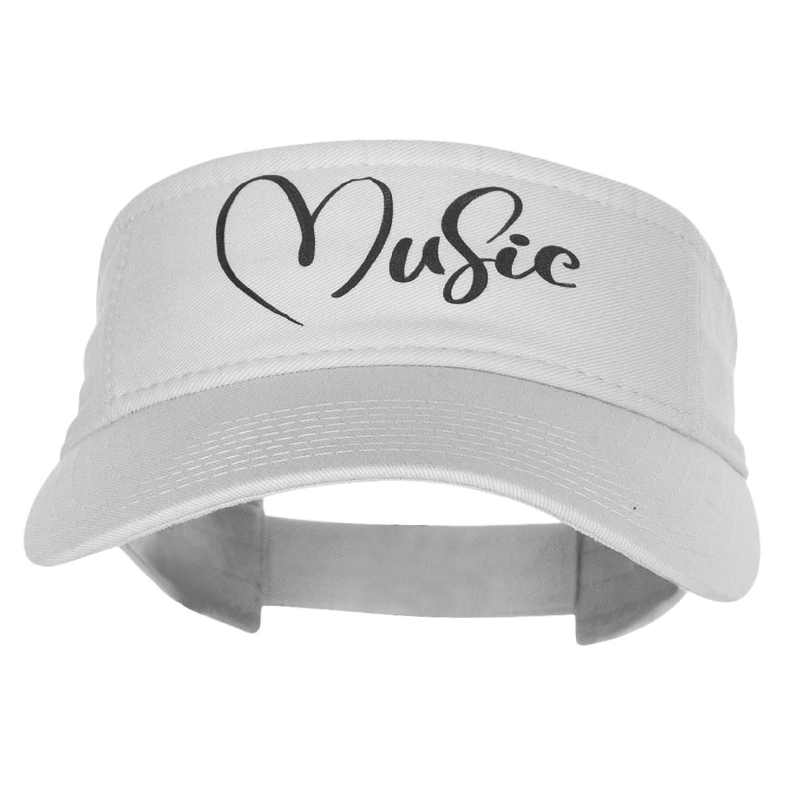 Music Script Heat Transfer Pro Style Cotton Twill Washed Visor - White ...