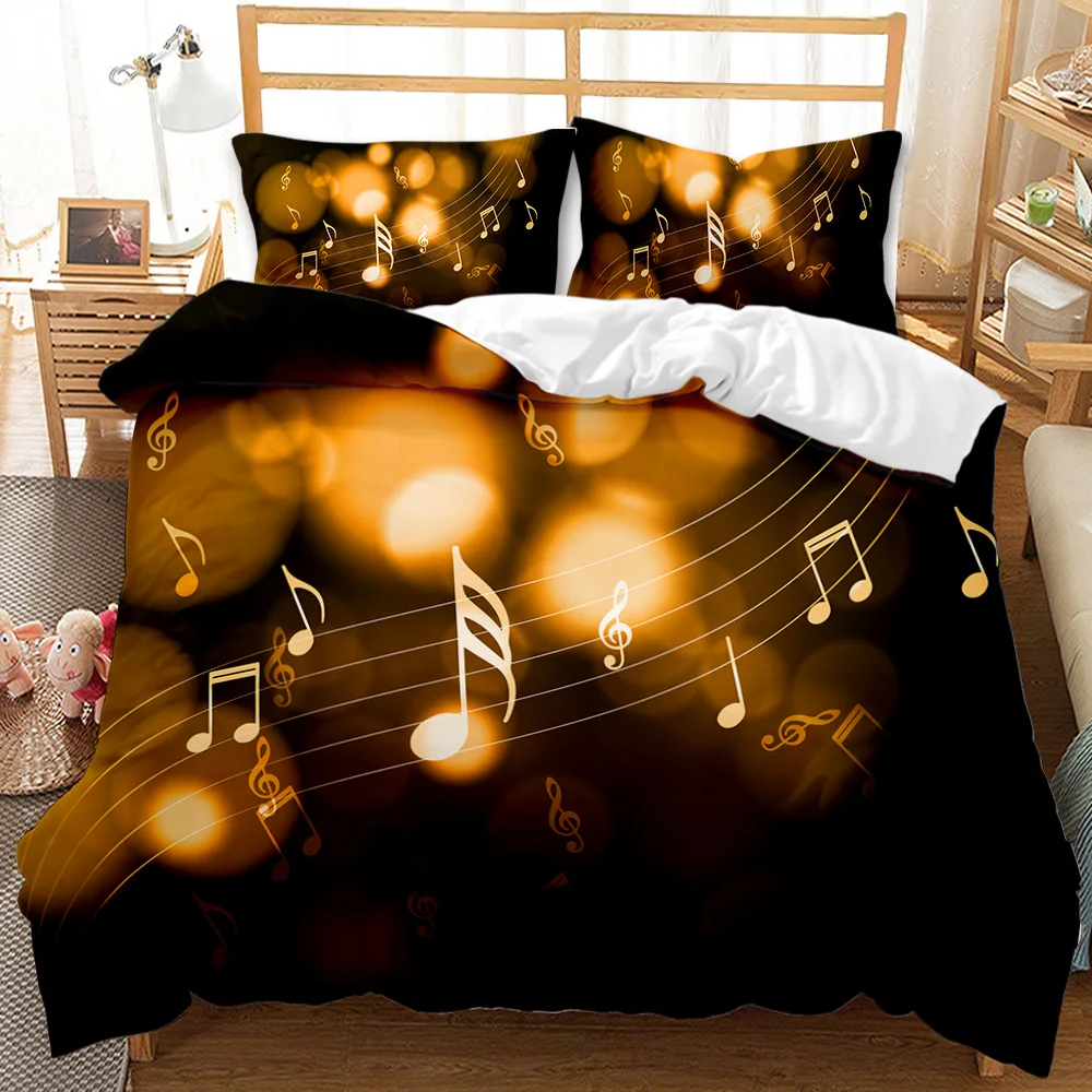 Music Series Duvet Cover Set Music Notes Tie Dye Bedding Set Musical ...