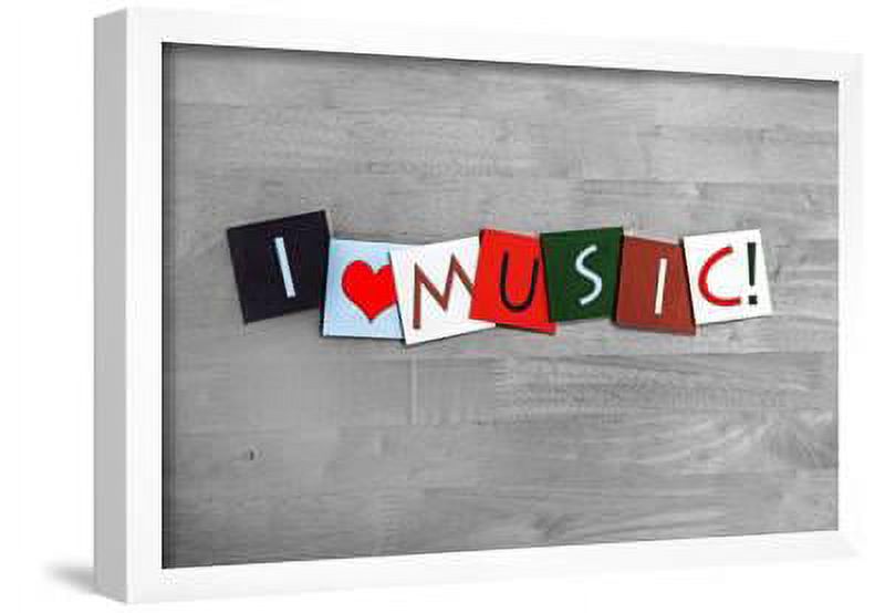 Music, Sign Series for Music, Singing, Concerts and Bands, Framed Art ...