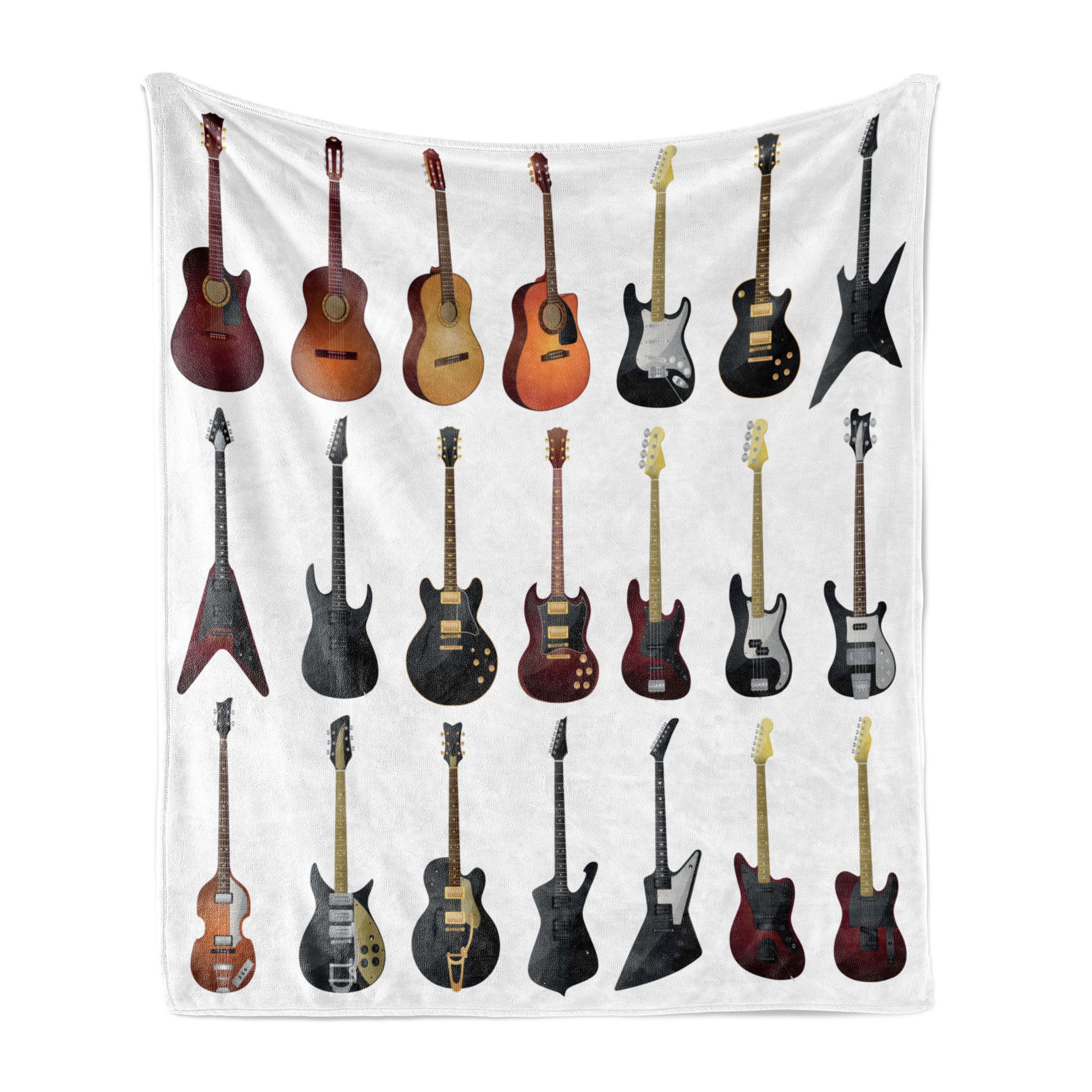 Music Soft Flannel Fleece Blanket, Instruments Pattern Classical and ...