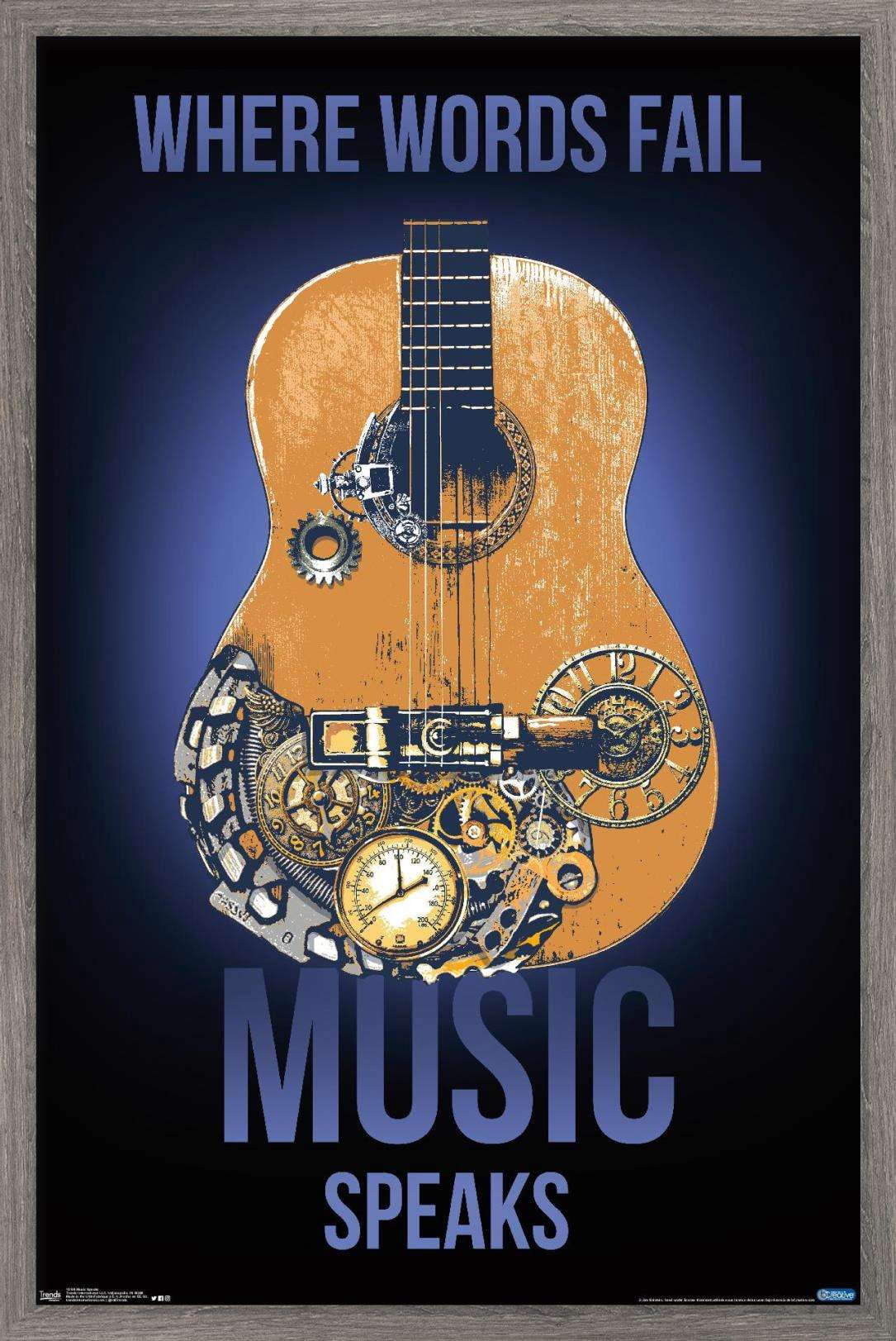 Music Speaks Wall Poster, 22.375" x 34", Framed - Walmart.com