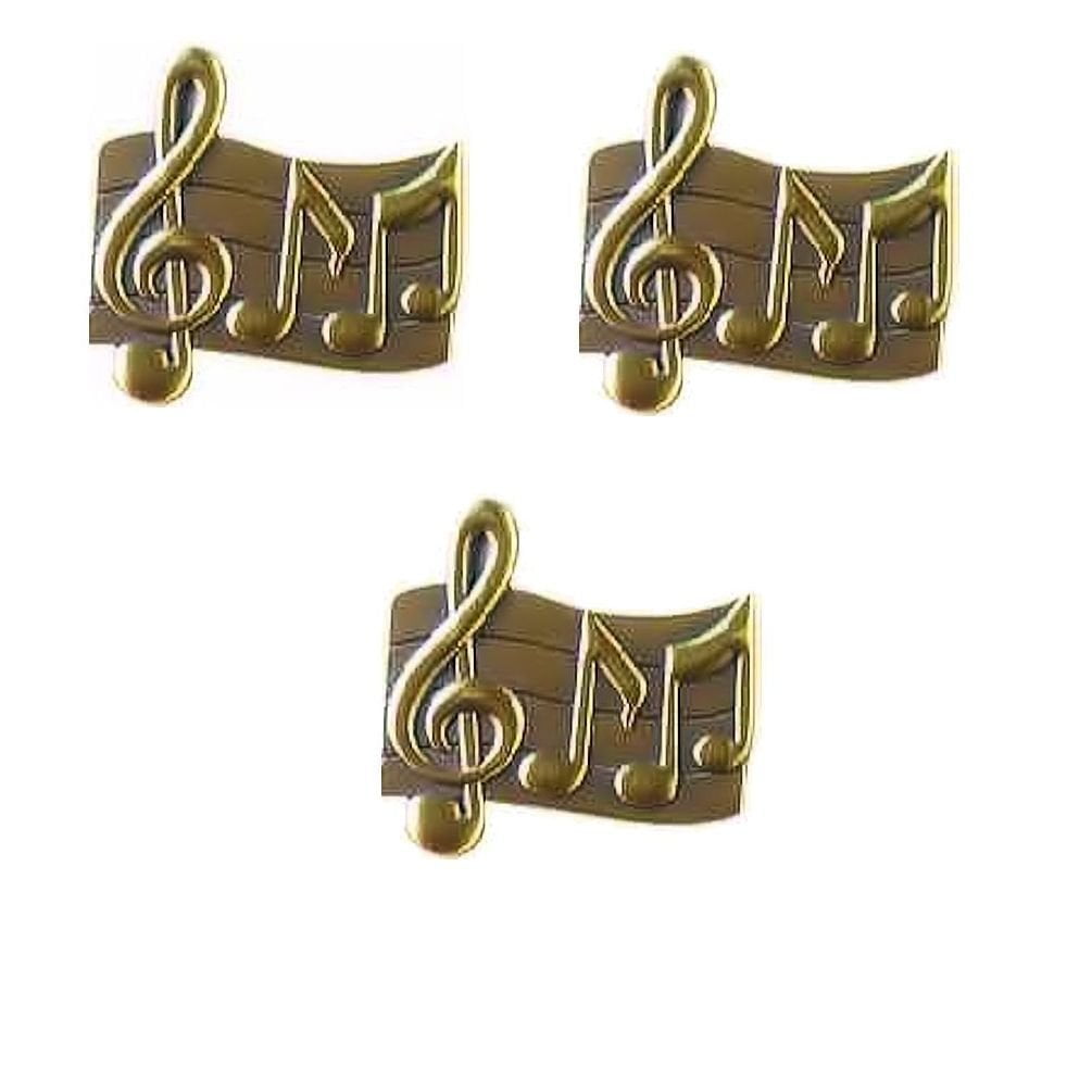 Music Staff & Notes Pins Gold, Choi or Music Lapel Pins Set of 3 ...