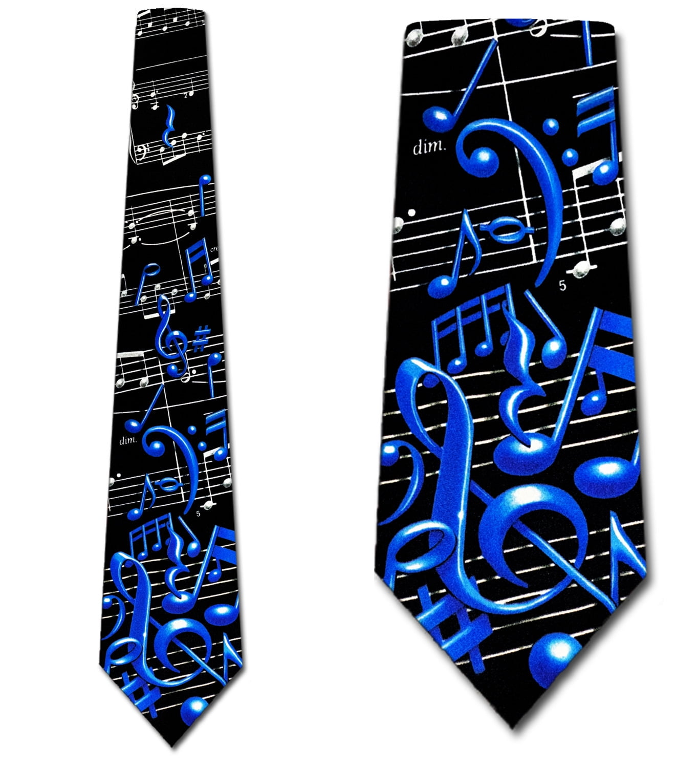 Music Staff Ties Mens Music Neckties Musical Notes Tie by Three Rooker ...