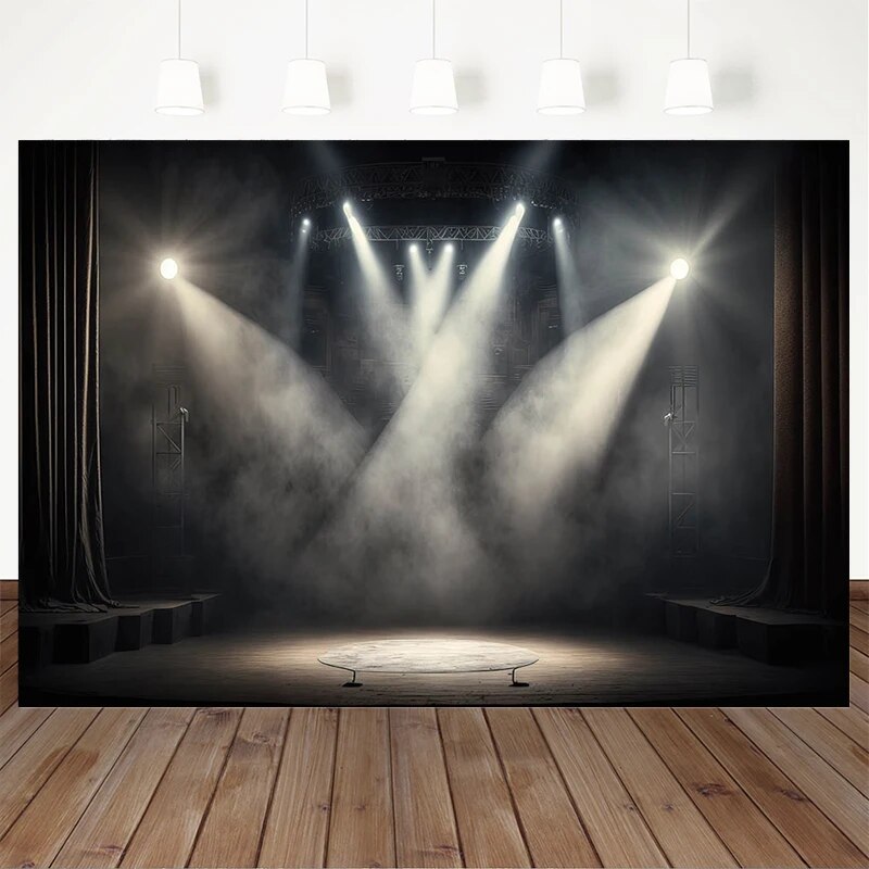 Music Stage Photography Backdrop Washable Printing Spotlight Performer ...