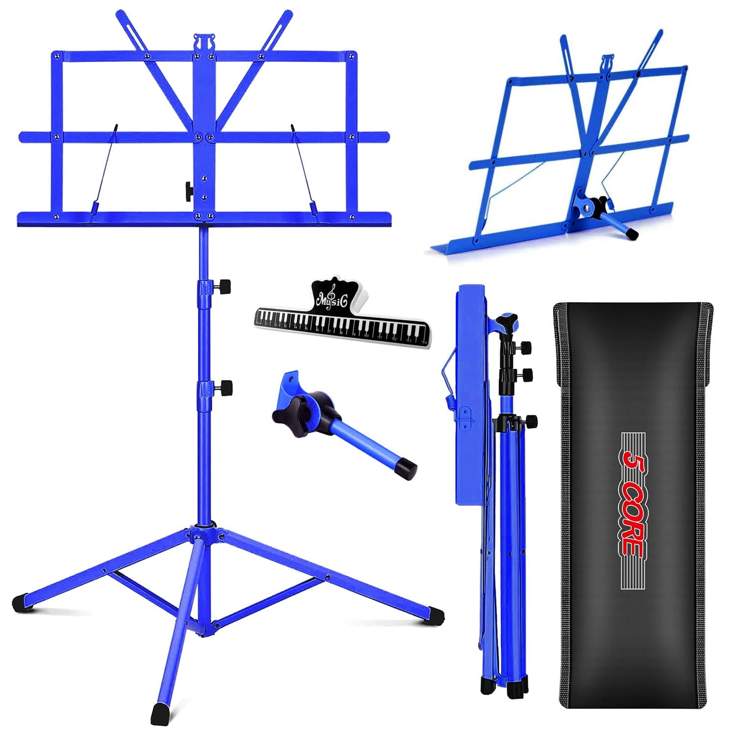5Core Music Stand For Sheet Music Portable Tripod Adjustable Folding ...