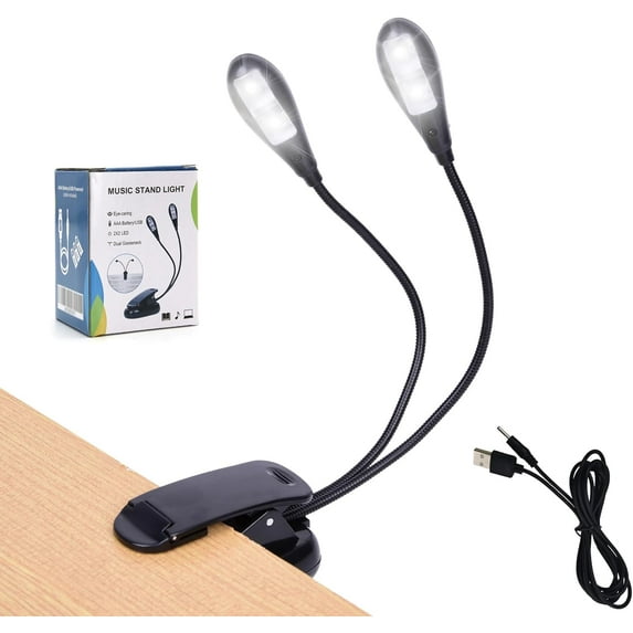 Music Stand Light, 1/2/4/10 Pack Clip on LED Book Lights, USB and AAA ...