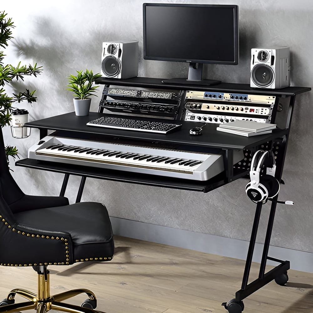 Walmart Music Studio Producer Recording Desk with Keyboard Tray and ...