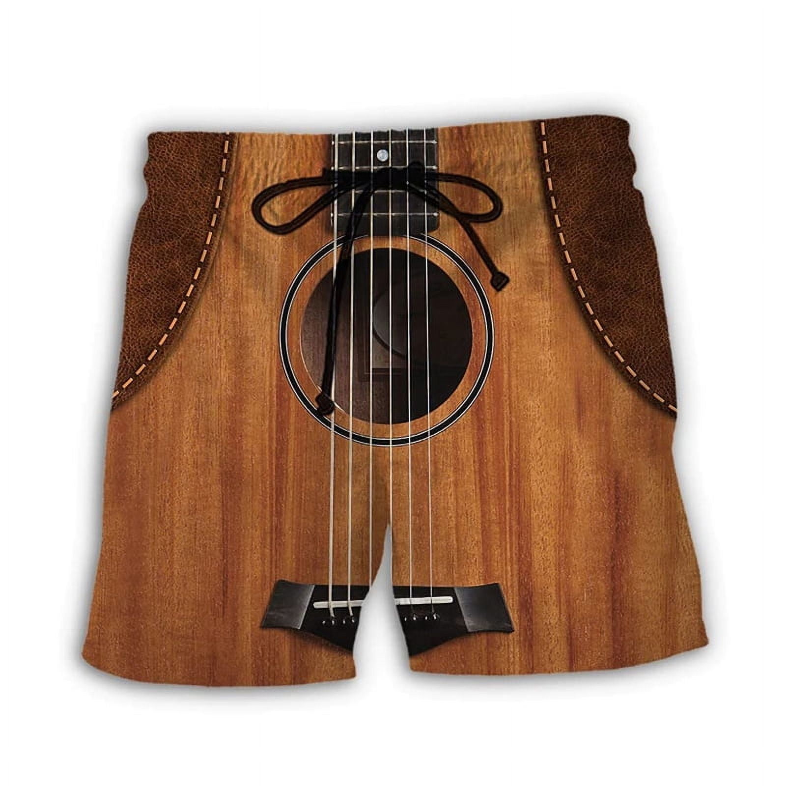 Music Symbol Guitar Graphic Short Pants Men 3D Printed wear y2k Board ...