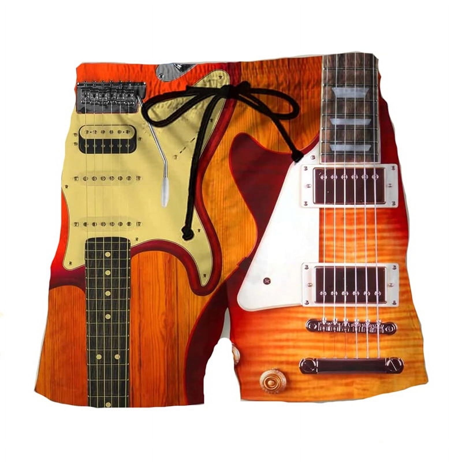 Music Symbol Guitar Graphic Short Pants Men 3D Printed wear y2k Board ...