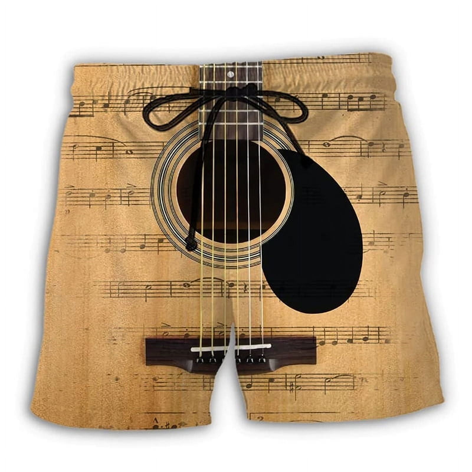 Music Symbol Guitar Graphic Short Pants Men 3D Printed wear y2k Board ...