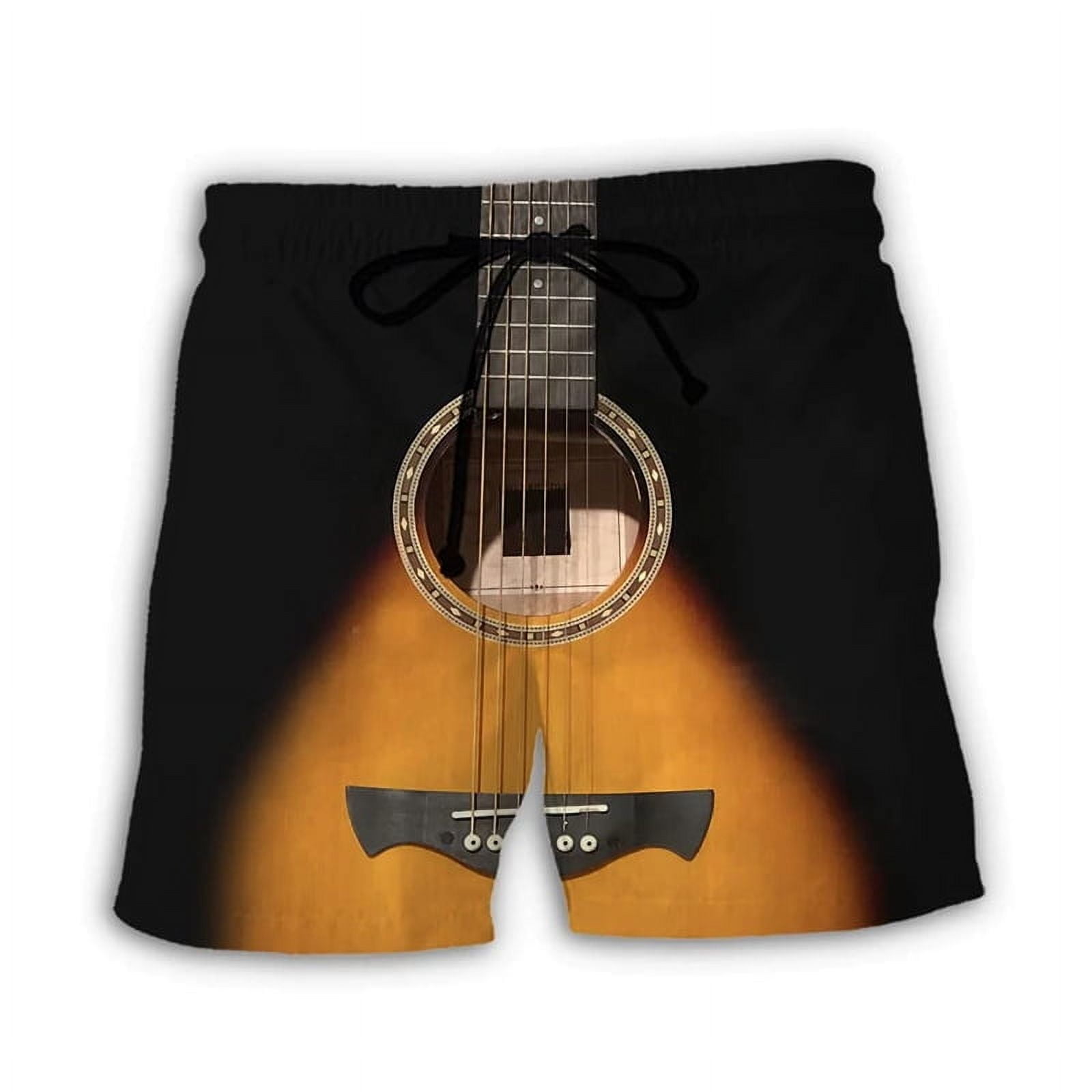 Music Symbol Guitar Graphic Short Pants Men 3D Printed wear y2k Board ...