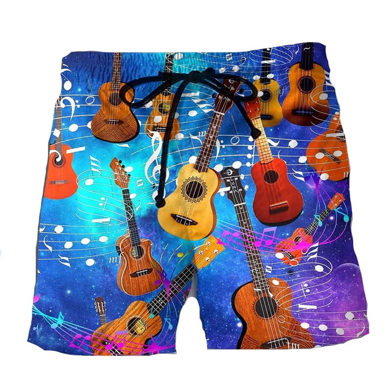 Music Symbol Guitar Graphic Short Pants Men 3D Printed wear y2k Board ...