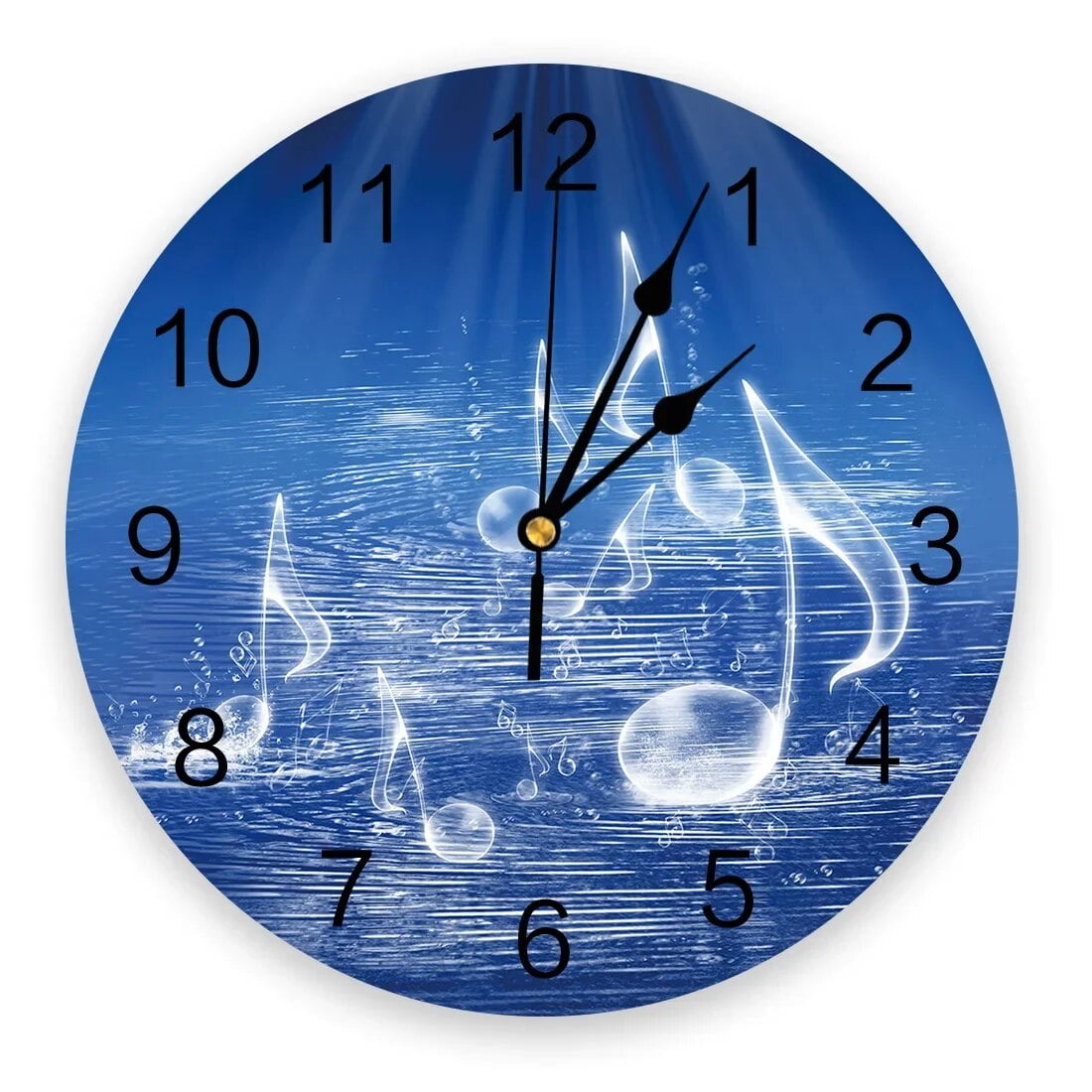 Music Symbol Red Heart Musical Note Round Wall Clock Hanging Silent ...