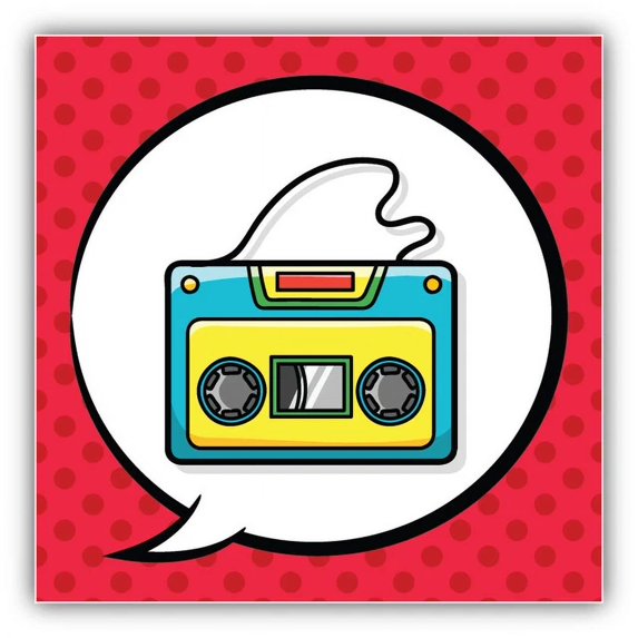 Music Tape Doodle Speech Bubble Sticker Phone Decal Water Bottle ...