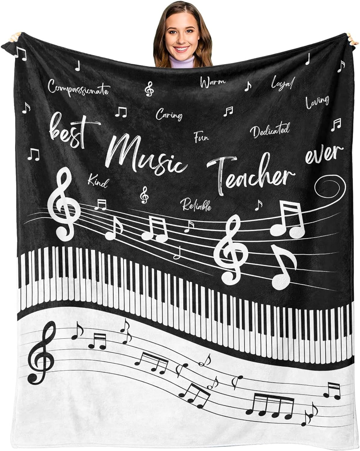 Music Teacher Gifts Blanket 60"x 50", Music Teacher Appreciation Gifts ...