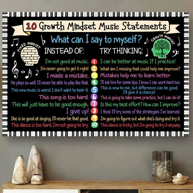 Music Teacher Poster, Posters, Poster, Poster 10 Growth Mindset Music ...