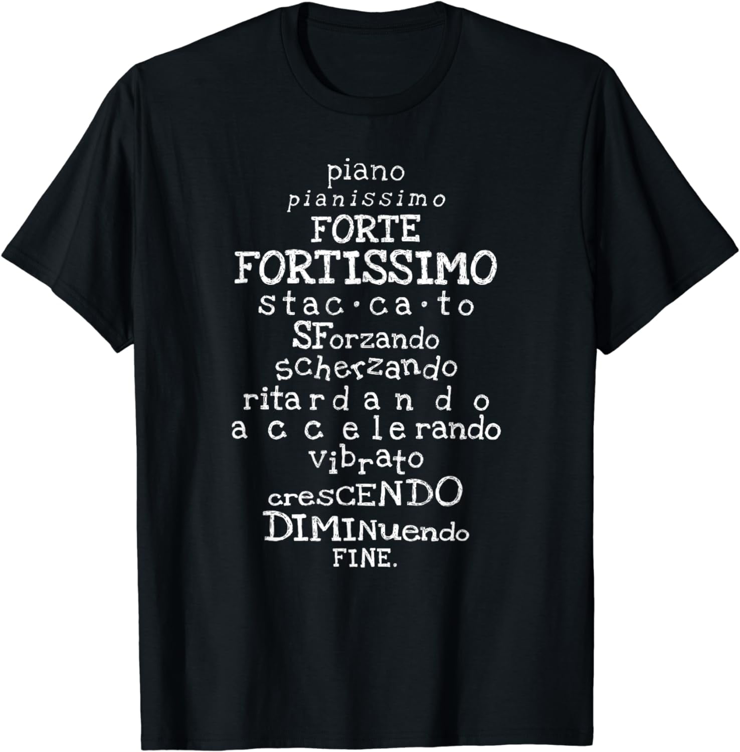 Music Teacher Shirt Italian Musical Terms Words List - Walmart.com