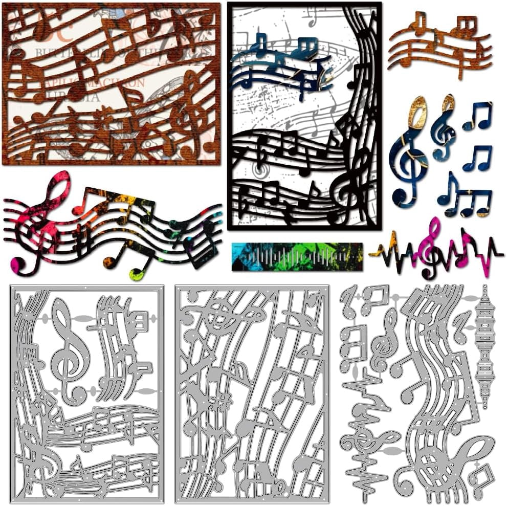 Music Theme Metal Cutting Dies Music Notes Background Carbon Steel Die ...