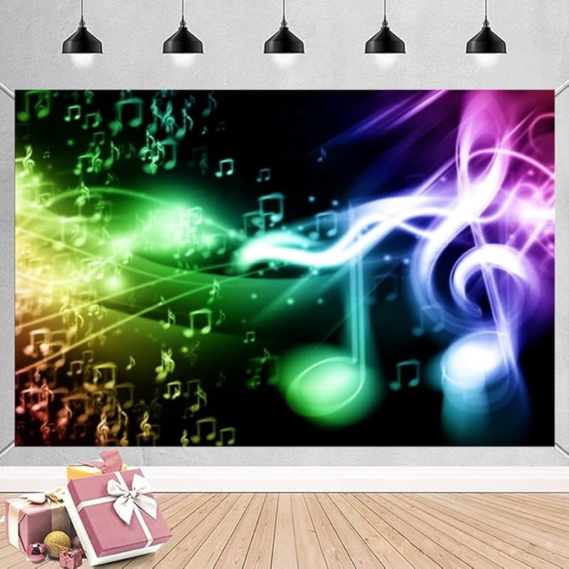 Music Theme Party Background Music Decoration Banner Stage Performance ...