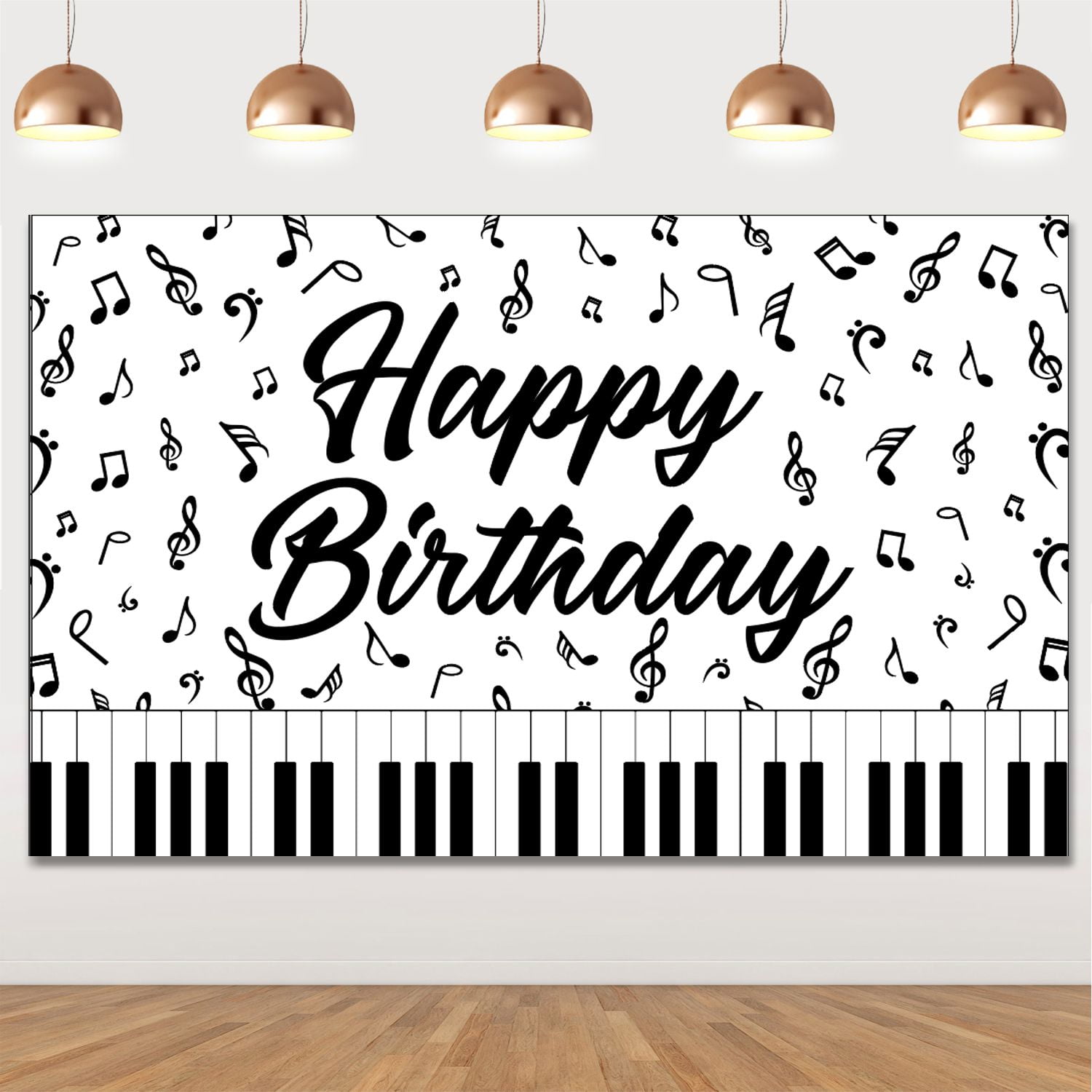 Music Theme Party Decorations, Happy Birthday Banner, Backdrop, Music ...