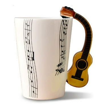 LanHong 13.5 Ounce Guitar Mug Music Note Coffee Mug Ceramic Guitar ...