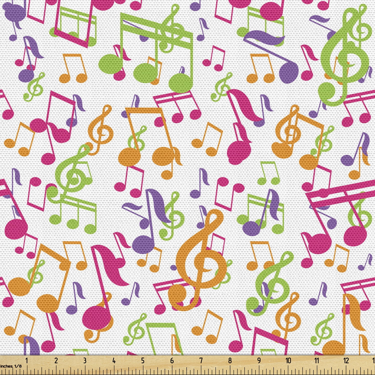 Ambesonne Music Fabric by the Yard Upholstery, Inspirational Sound ...