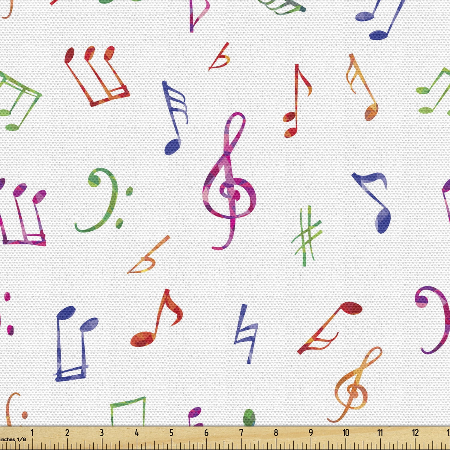 Music Upholstery Fabric by the Yard, Watercolor Sonic Beats Vocals ...