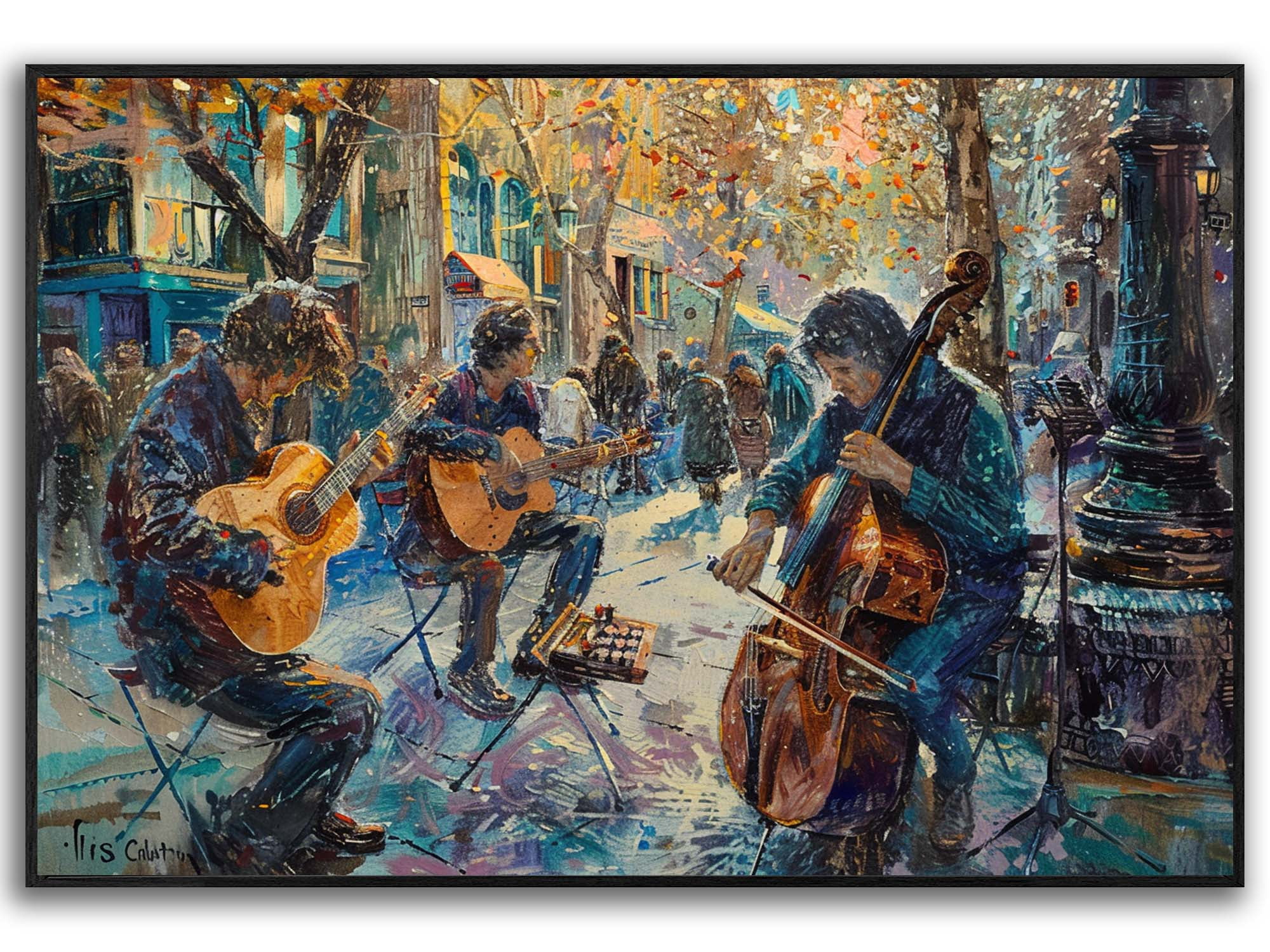 Music Wall Art Autumn Street Band Muisic Room Decor Poster Music Canvas ...