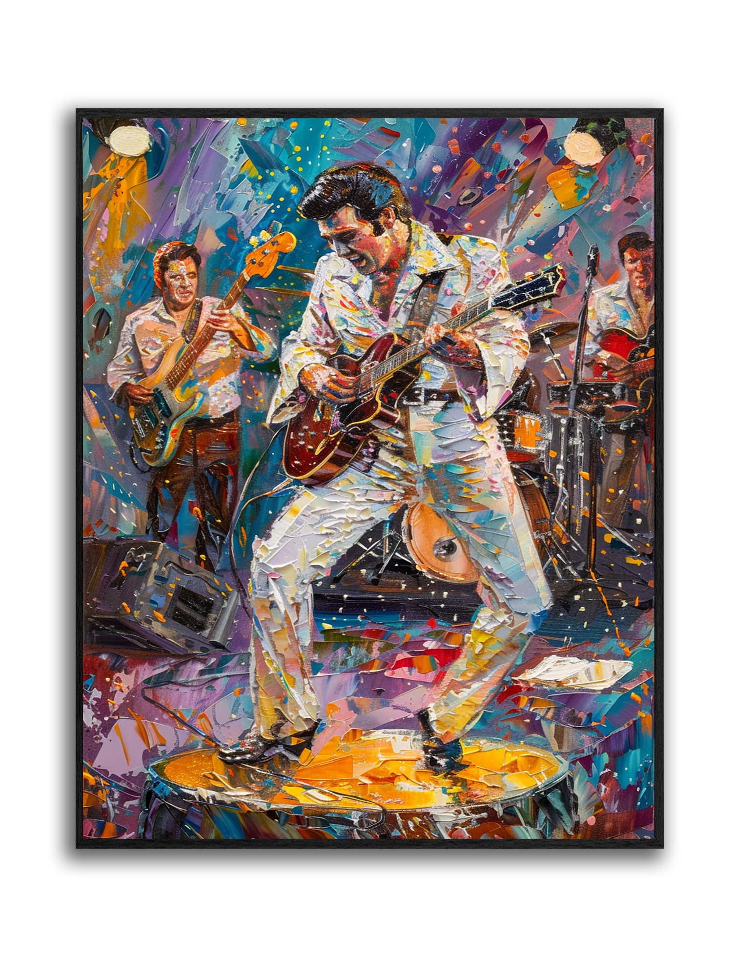 Music Wall Art Elvis On Stage Muisic Room Decor Poster Music Canvas Art ...