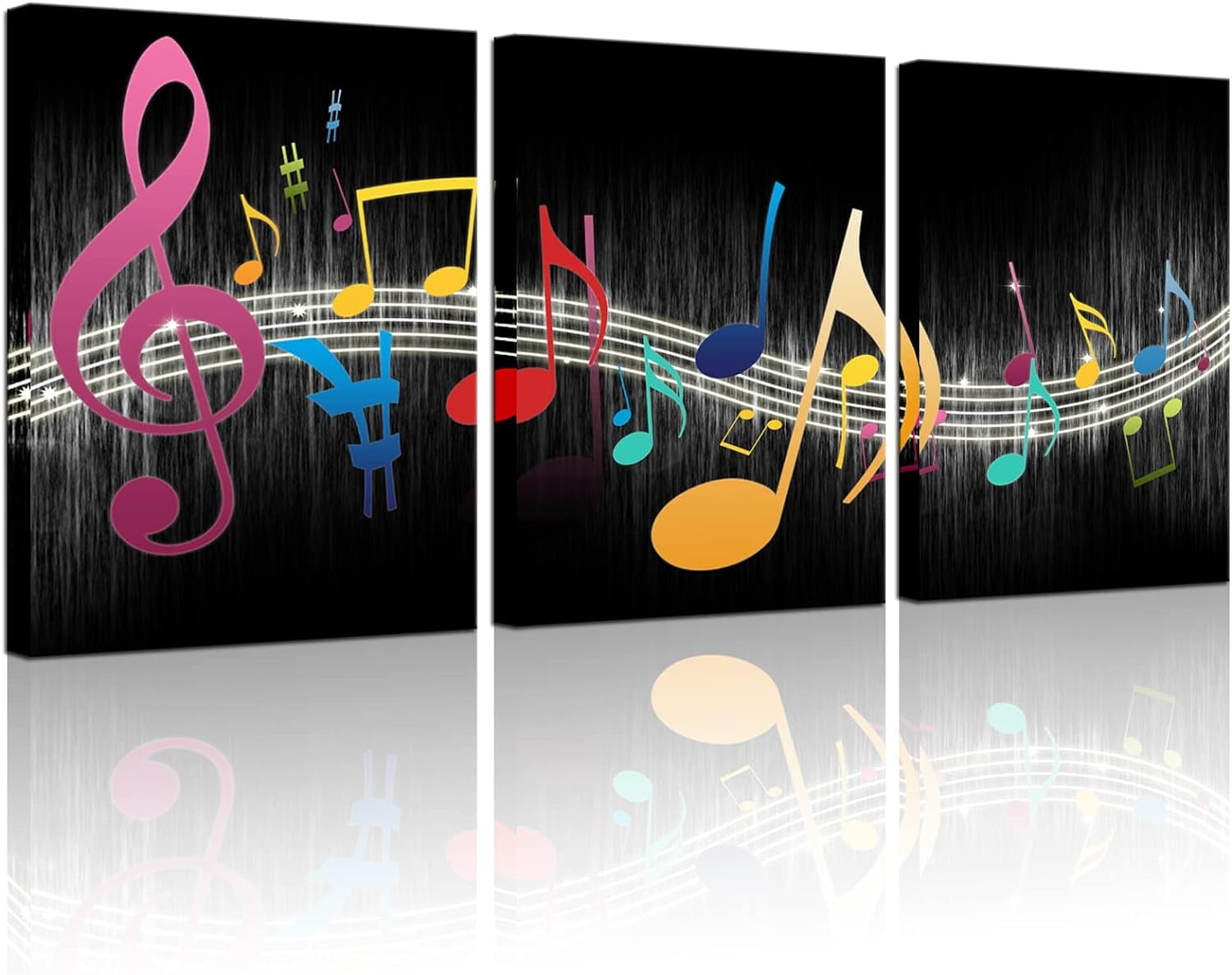 Music Wall Art Modern Musical Note Canvas Prints Stretched and Framed ...