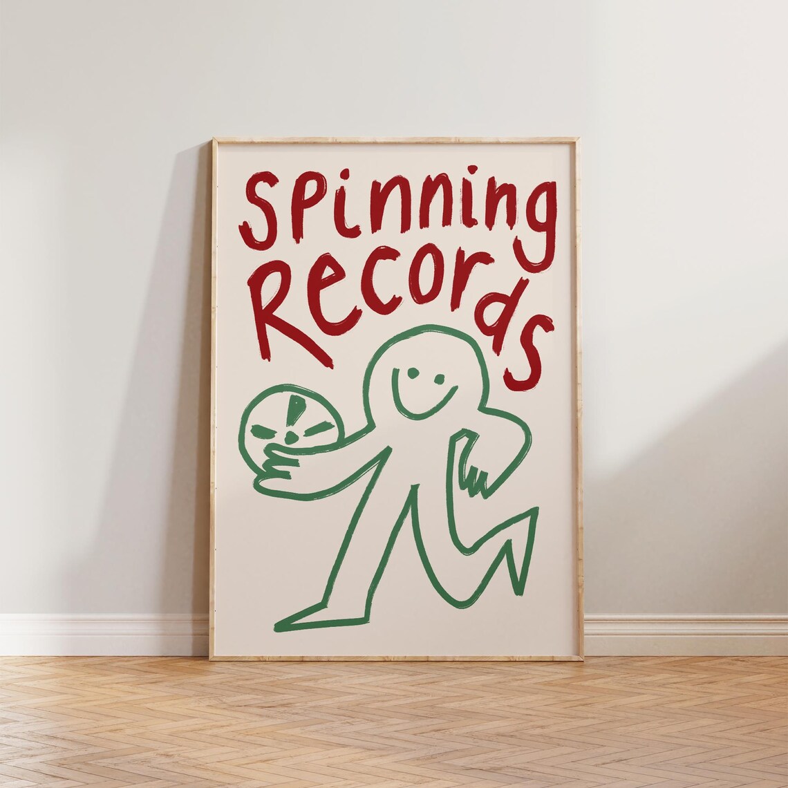Music Wall Art Print, Music Print, Living Room Print, Spinning Records ...