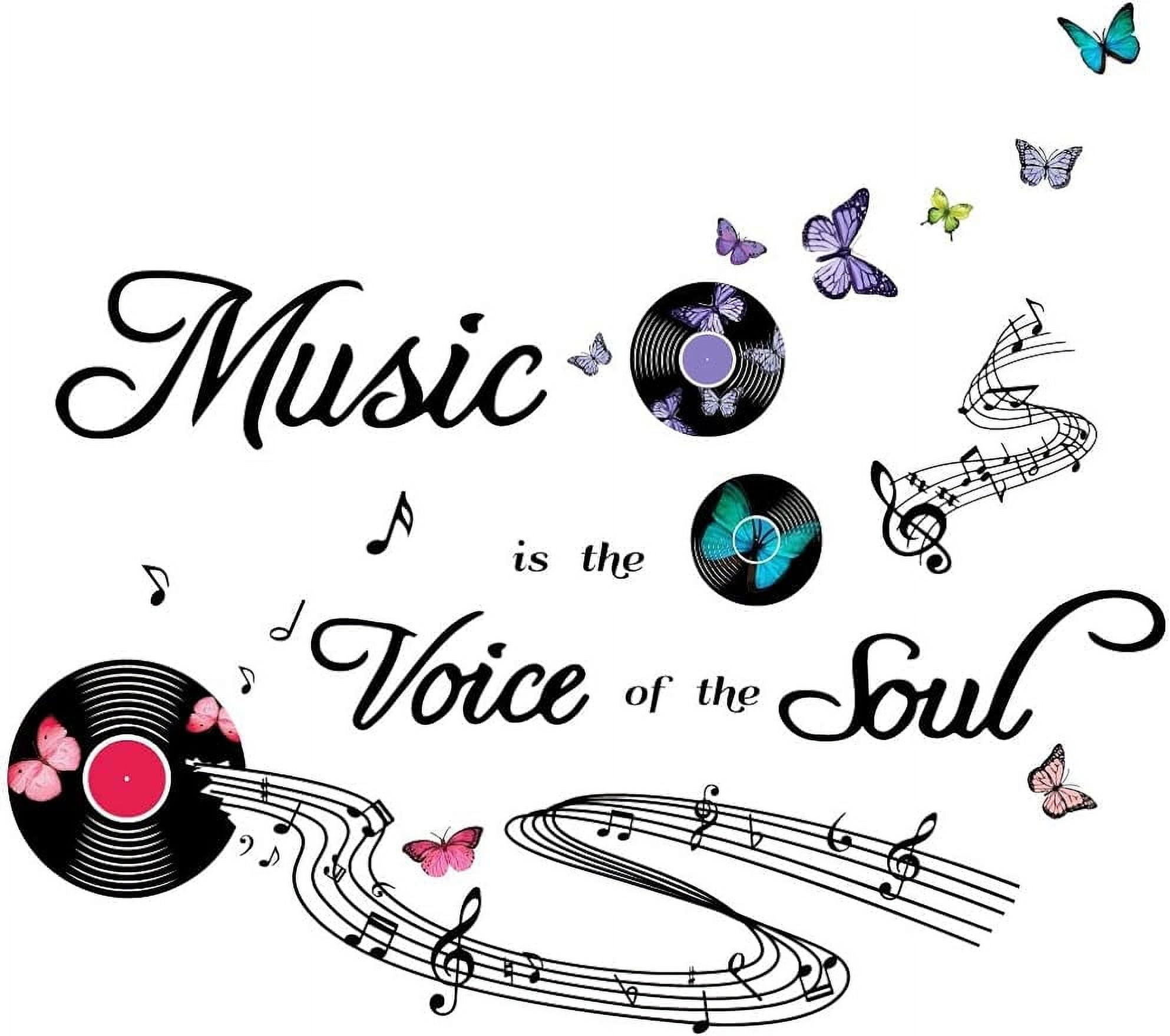 Music Wall Stickers Music is The Voice of The Soul Records Musical ...