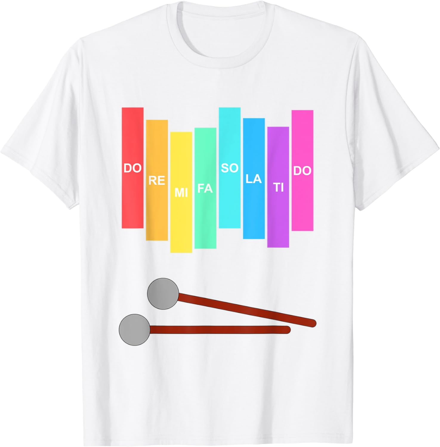 Music Xylophone Vintage Percussion Instrument Rainbow Color T-Shirt ...