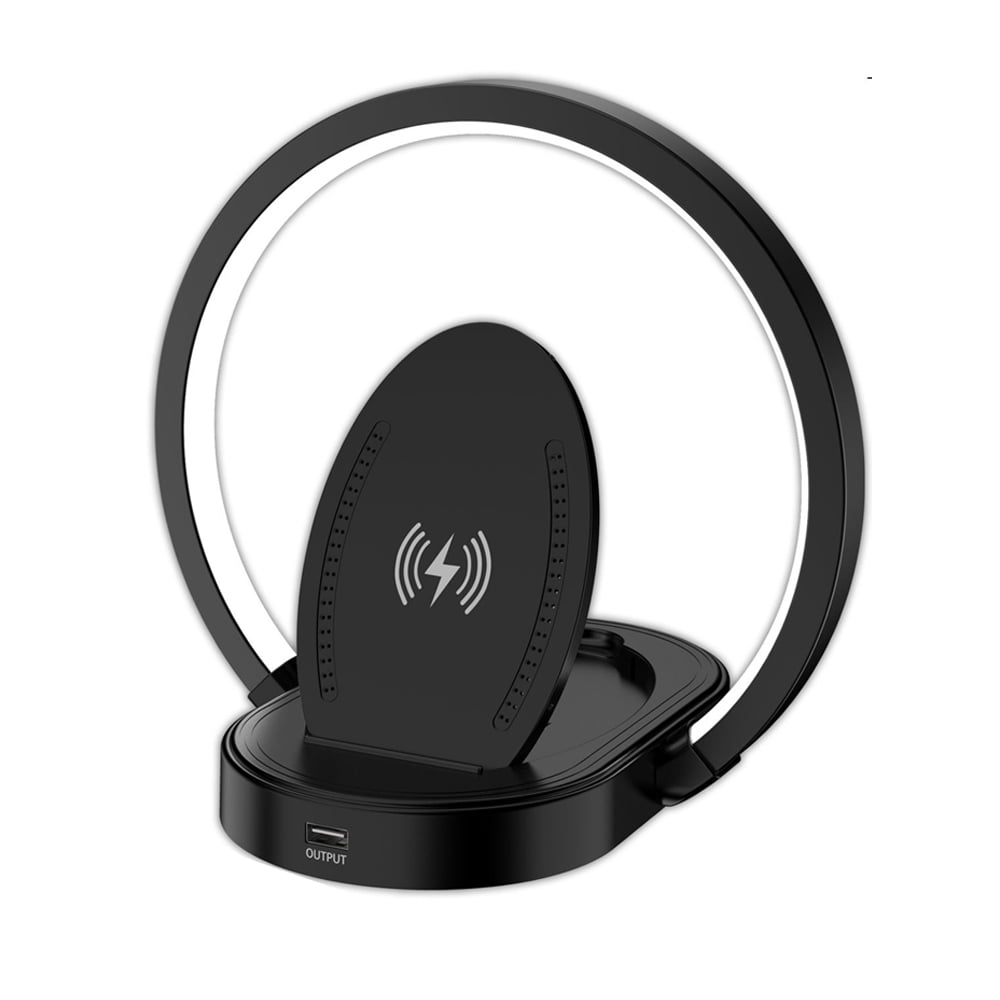 Music bedside light with wireless charger, phone holder, dimmable ...