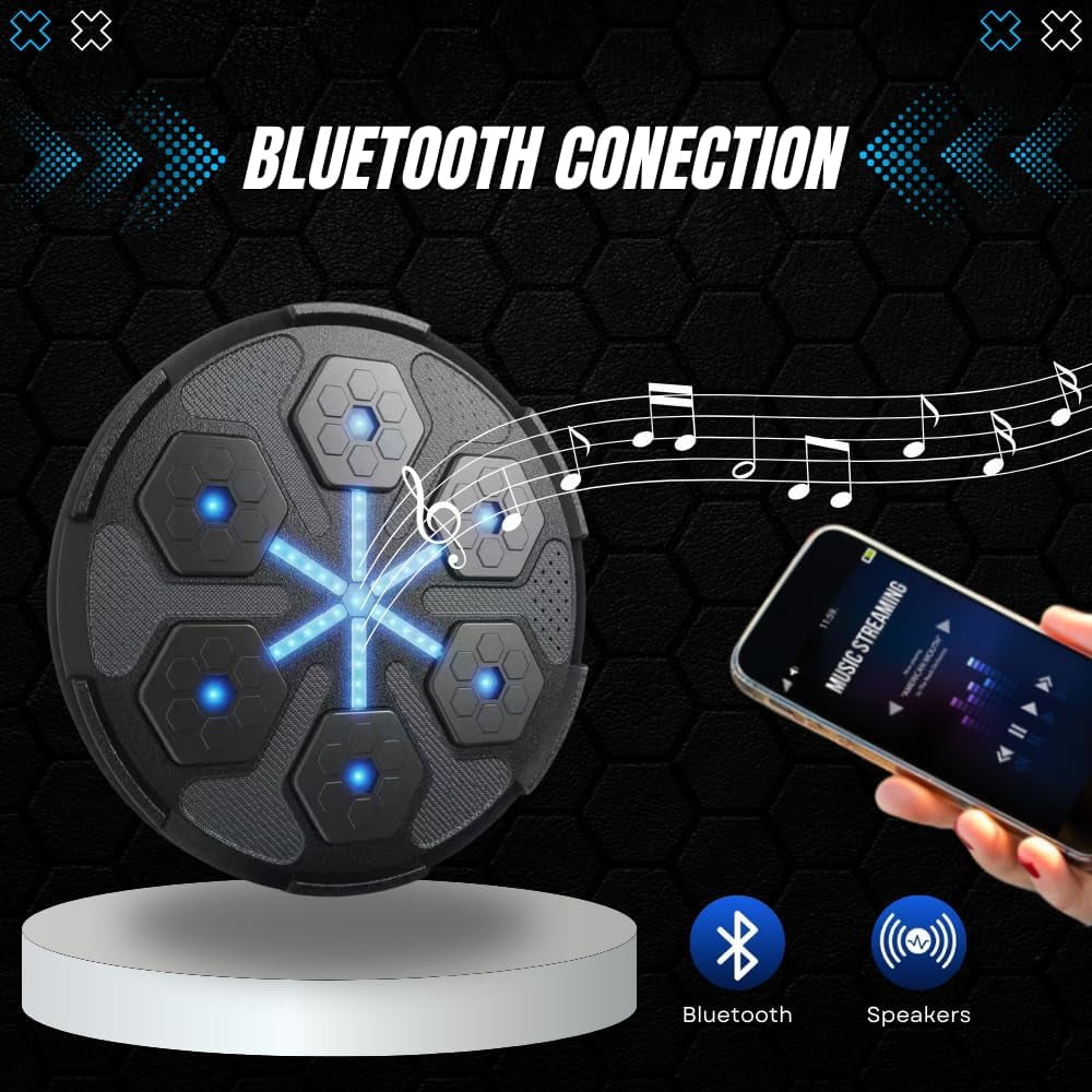 Music boxing machine,black wall mounted Bluetooth trainer with rhythm ...