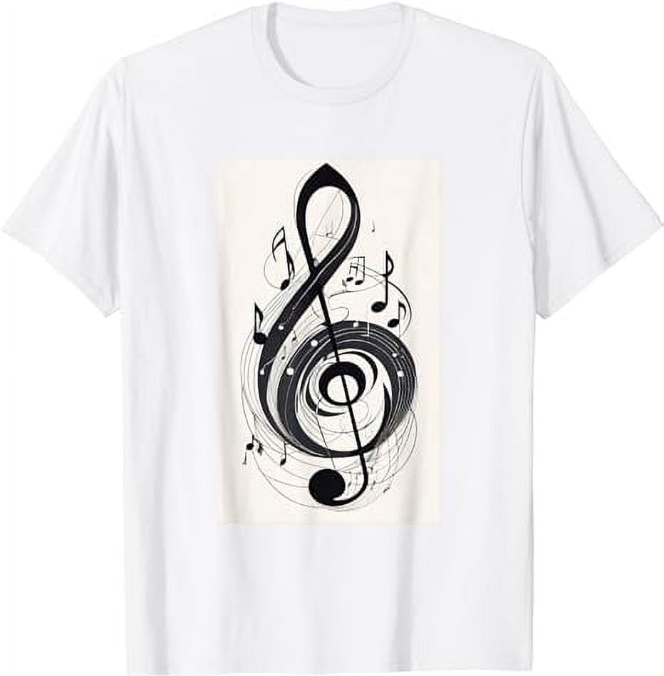 Music note Artwork Musical Instrument Graphic T-Shirt - Walmart.com