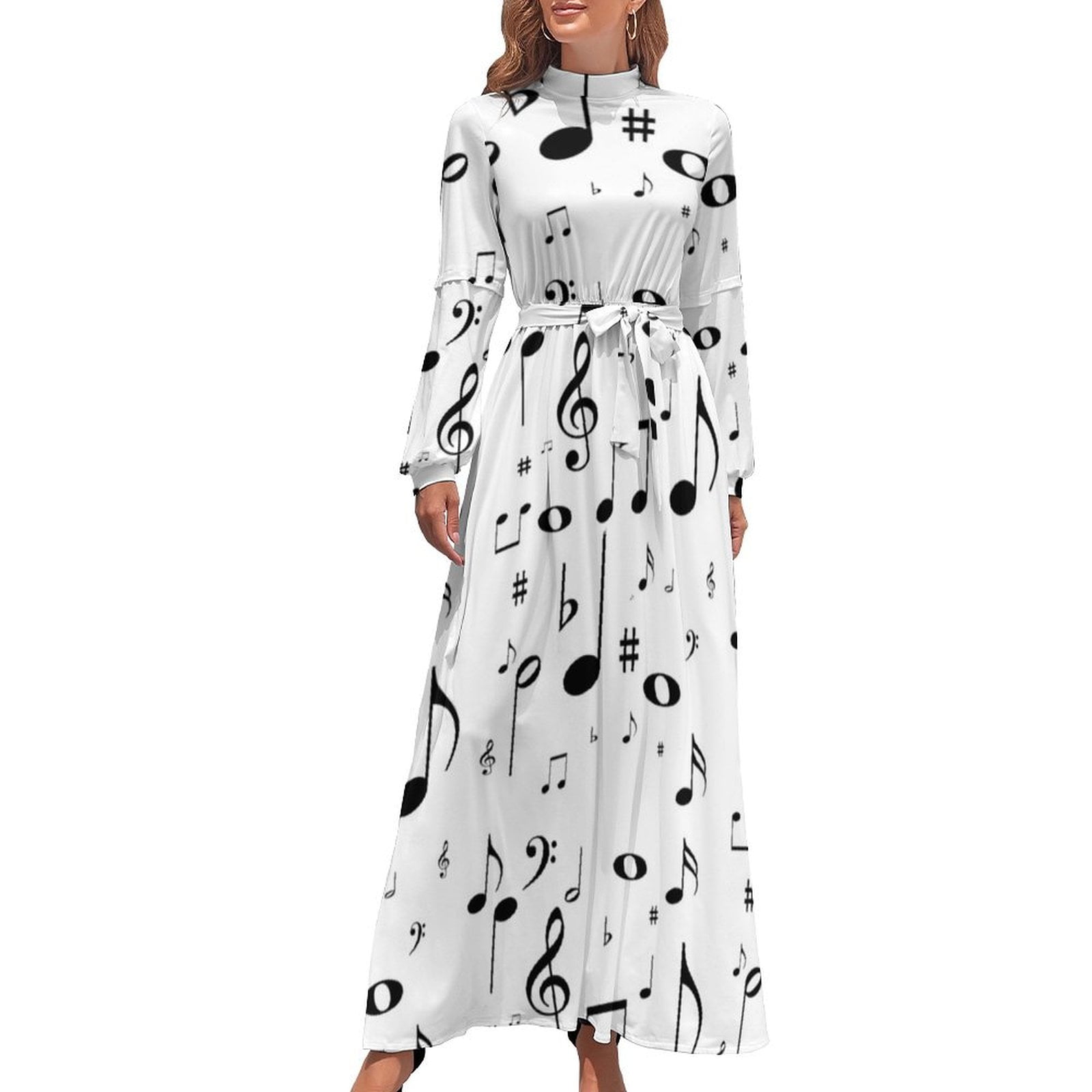 Music notes black Long Dress dress Prom gown Cocktail of dresses ...