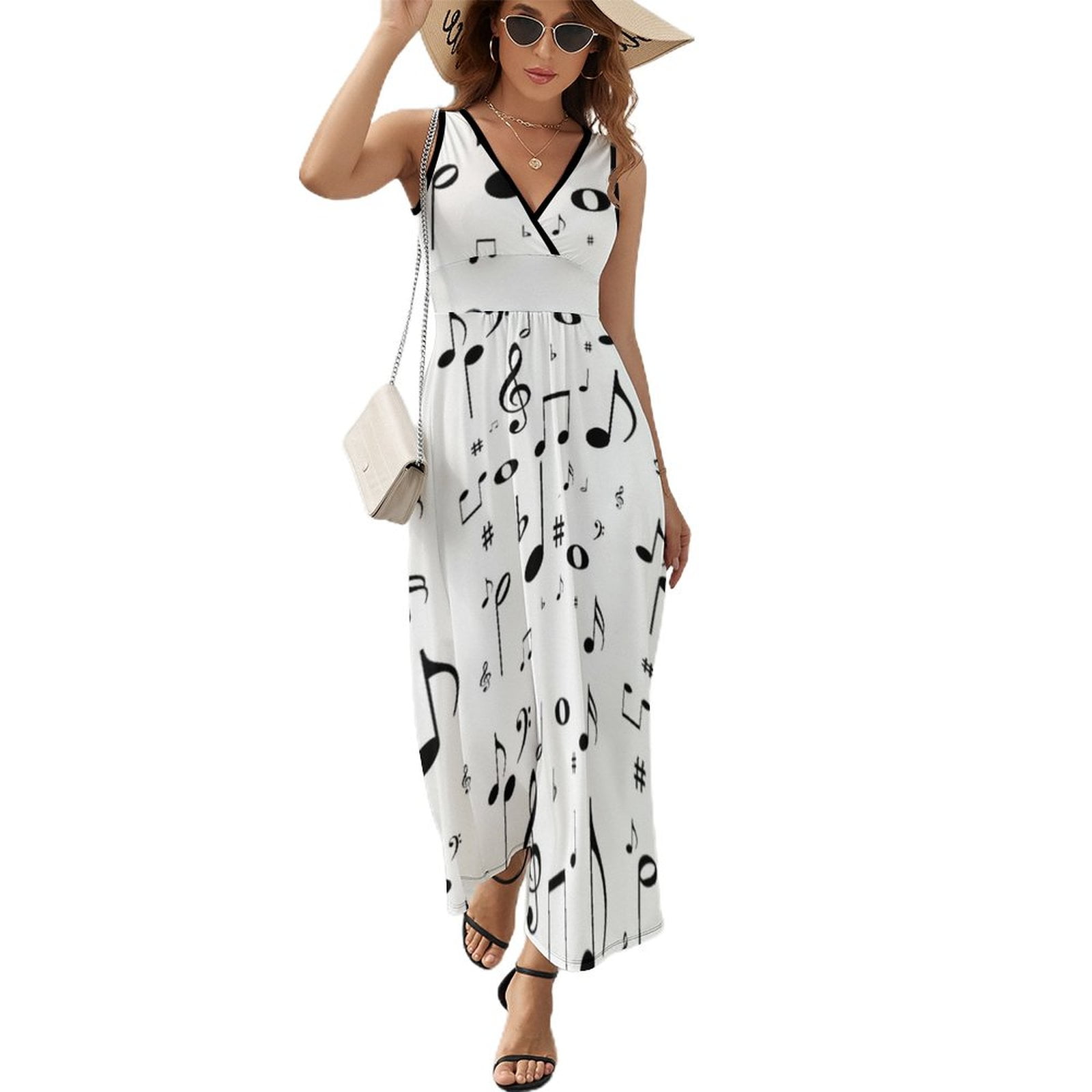 Music notes black Sleeveless Dress Dance dresses elegant chic wedding ...
