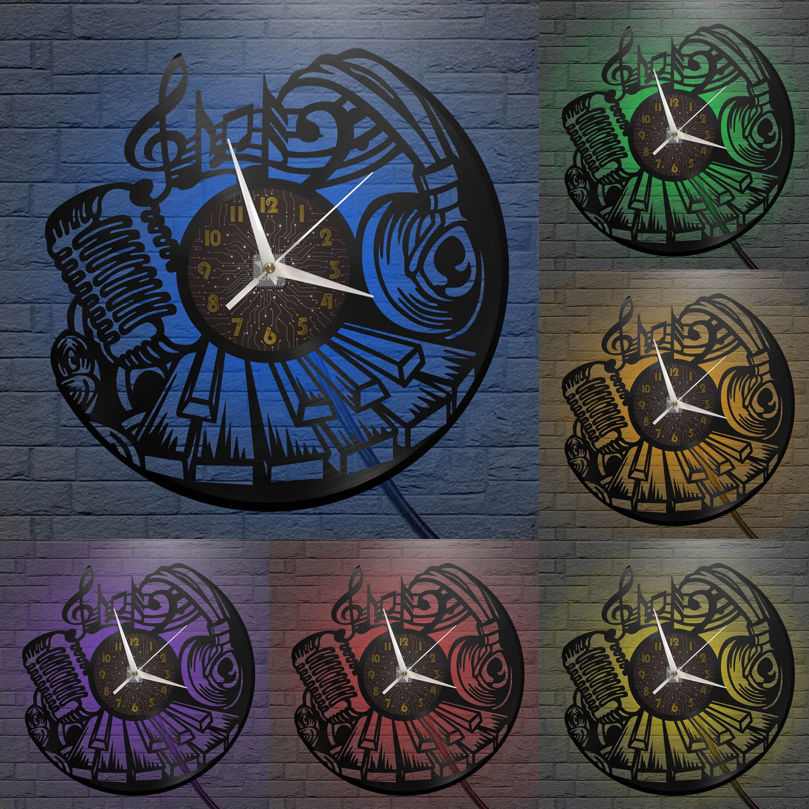 Music singing performance Vinyl Record Wall Clock for Kitchen Wall ...