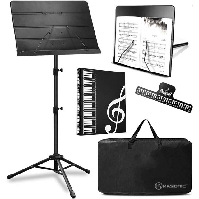 2 in 1 Dual-Use Collapsible Music & Book Stand with Carrying Bag ...
